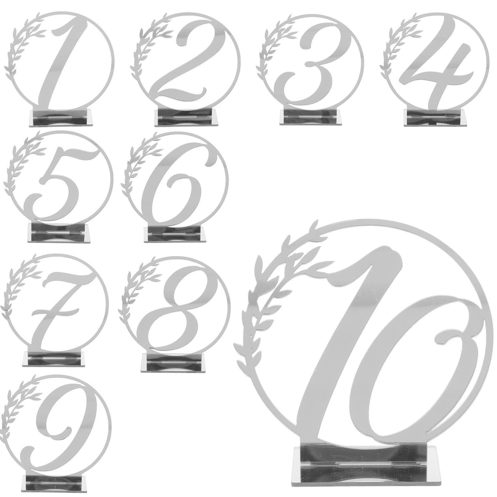 10 Pcs Banquet Table Sign Wedding Supply Decor Bride Tall Silver ...