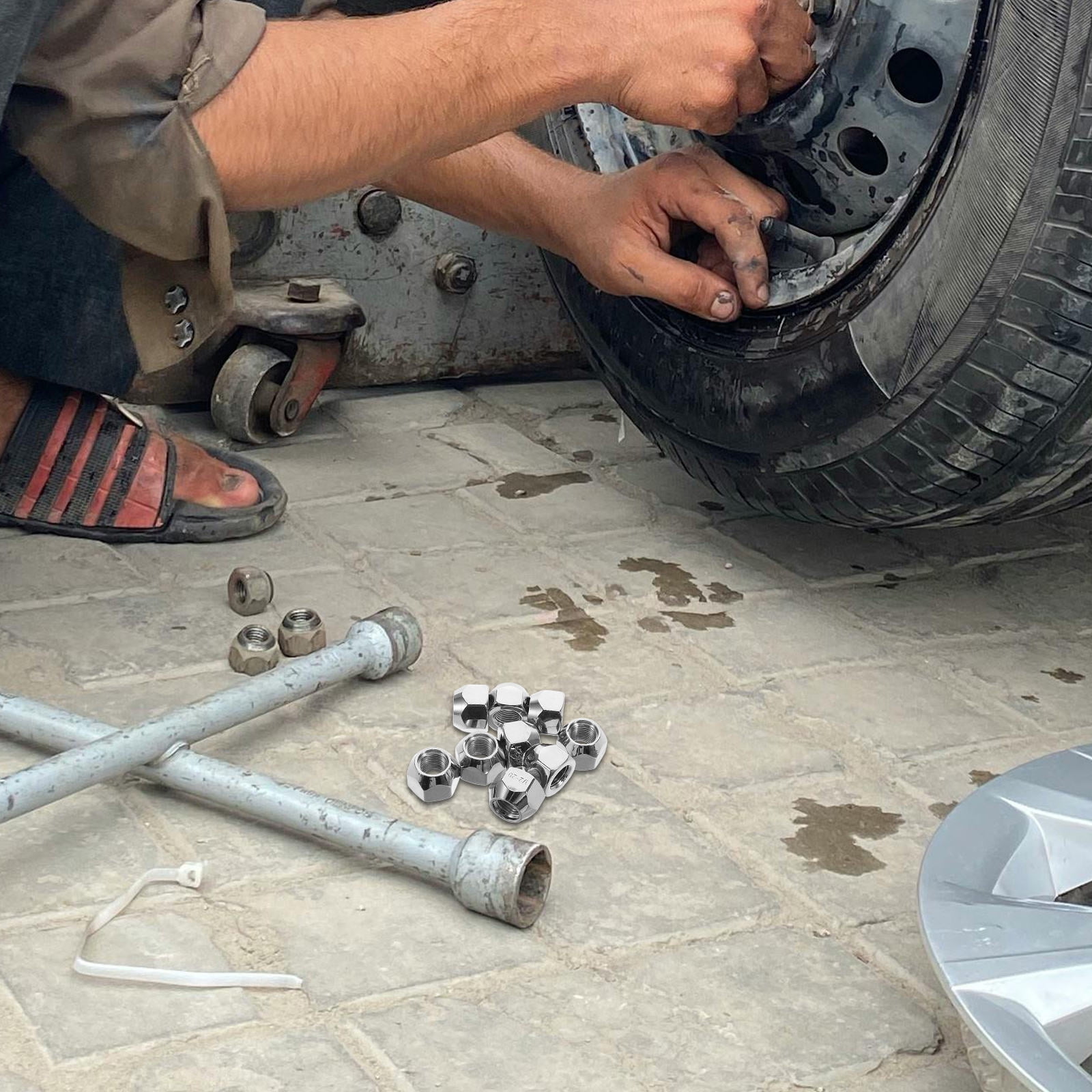 HOMEMAXS 10 Pcs Boat Trailer Lug Nuts 1/2-20 Inch Tire Lugs Wheel Nuts Trailer Wheel Lugs Open ...