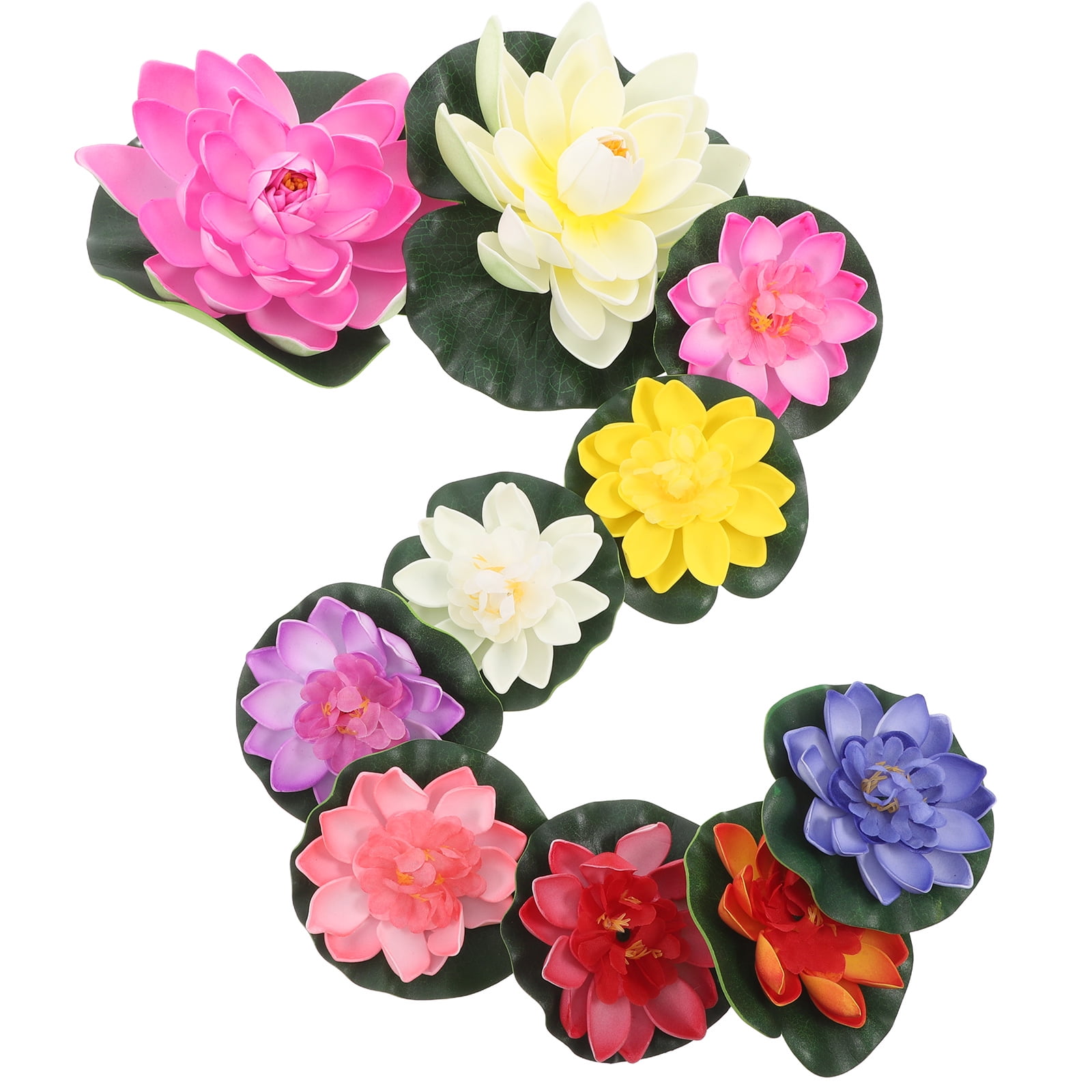 HOMEMAXS 10 Pcs Cherry Blossom Turban Artificial Floating Pool Flowers ...