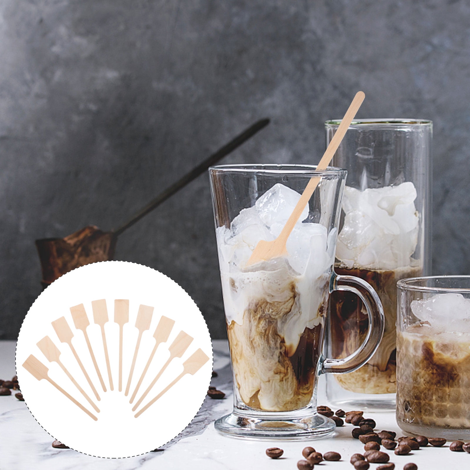 HOMEMAXS 10 Pcs Coffee Mixing Stick Wooden Stirring Rod Fruit Skewers ...