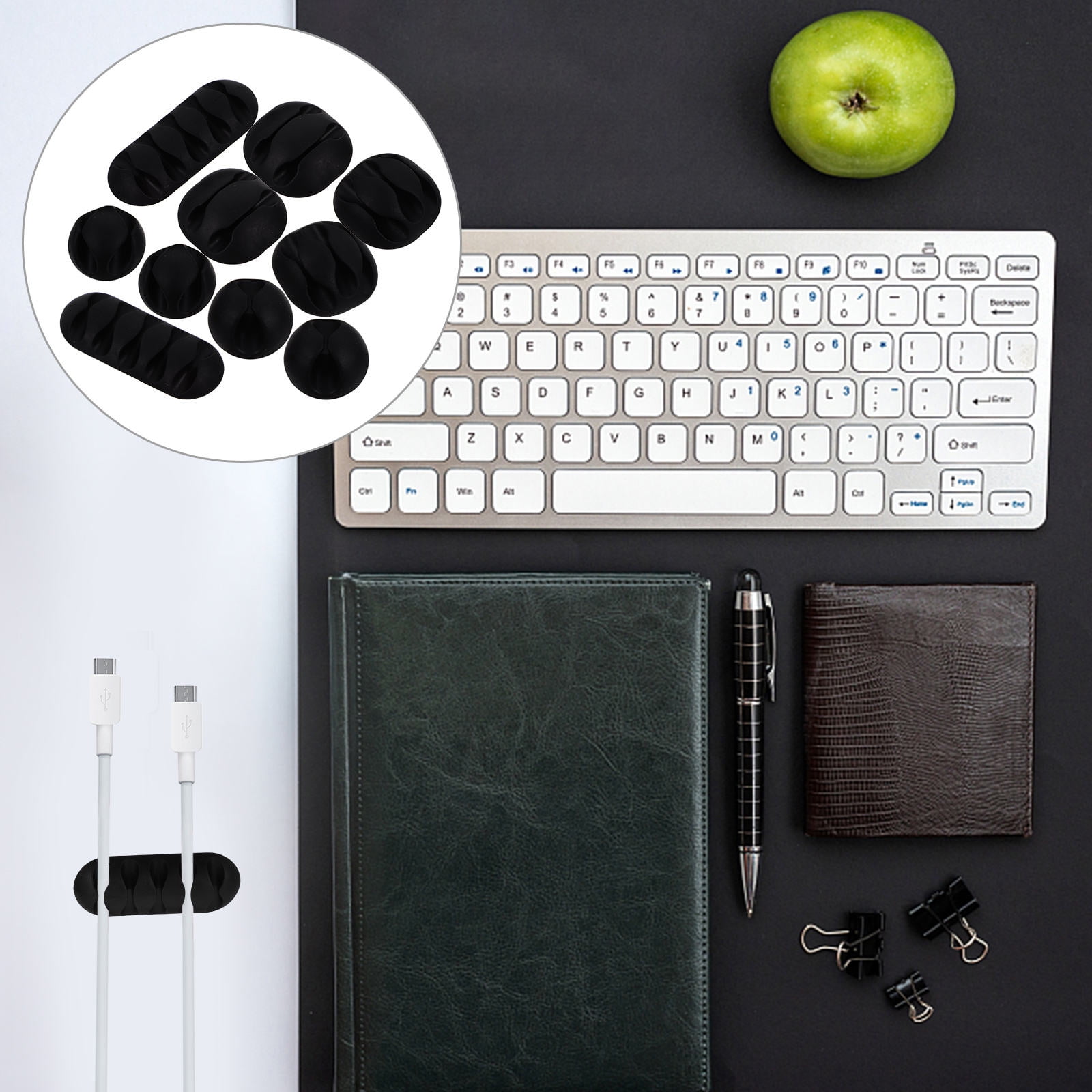 HOMEMAXS 10 Pcs Cord Wraps for Electrical Cords Tidy Cable Clamp Office ...