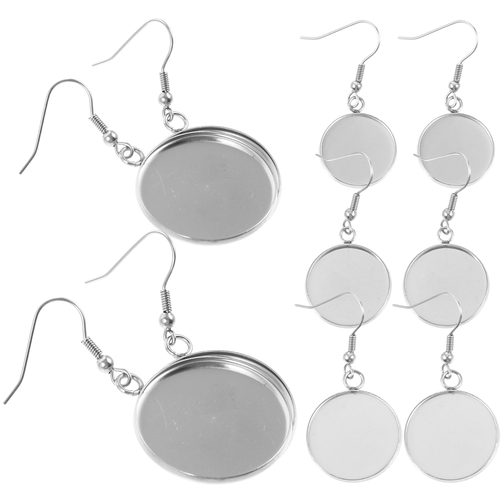 HOMEMAXS 10 Pcs Earring Hook Disc Cup Chain DIY Earrings Bezel Tray ...