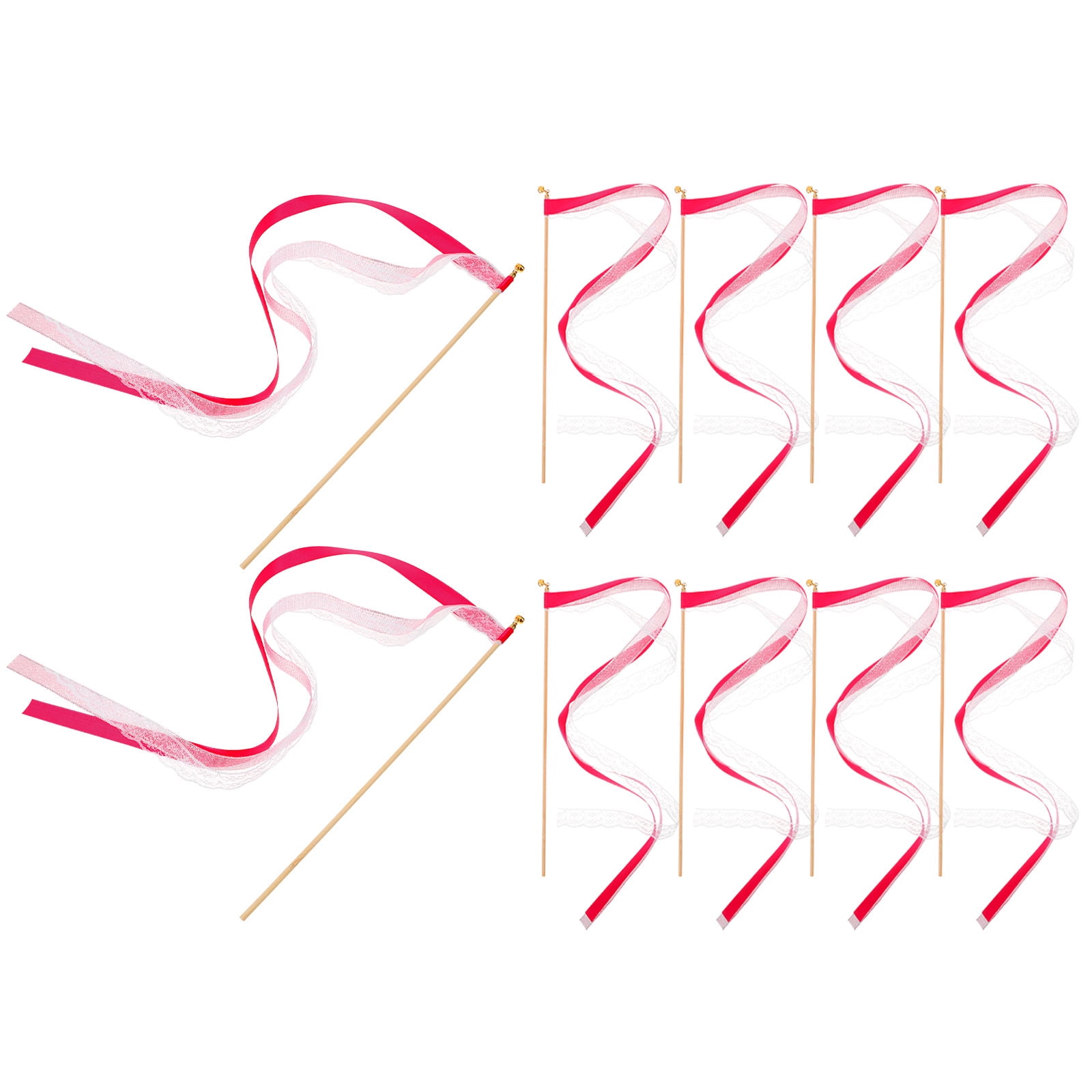 HOMEMAXS 10 Pcs Fairy Stick Wand Wedding Ribbon Decor Red Bachelorette ...