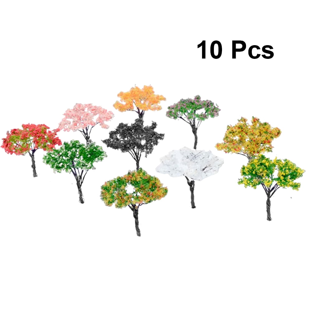 10 Pcs Green Model Flower Tree Scenery Scale Miniature Trees - Walmart.com