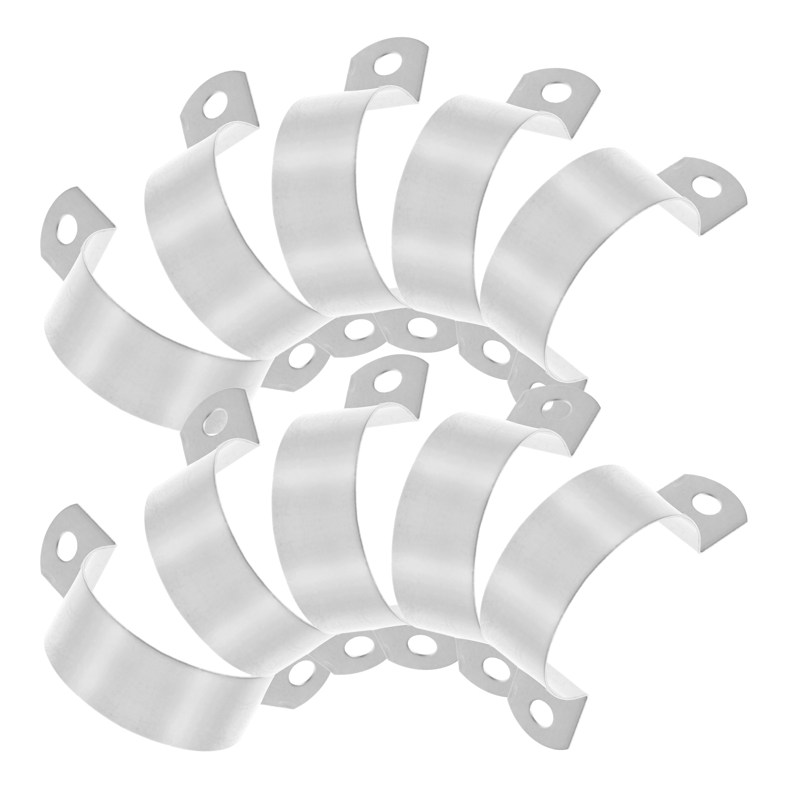 10pcs Pipes Straps U Brackets Stainless Steel 2 Holes Heavy Duty Cord ...
