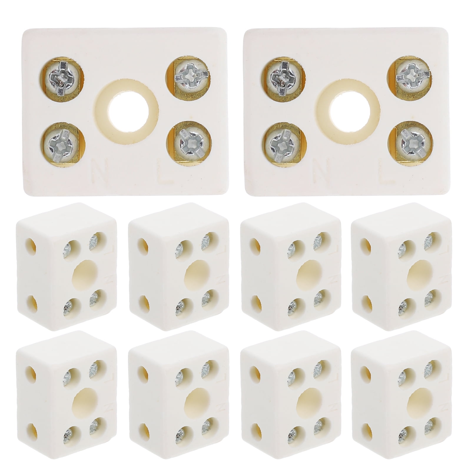 HOMEMAXS 10 Pcs Ceramic Wire Terminal Blocks Electrical Connectors Heat ...