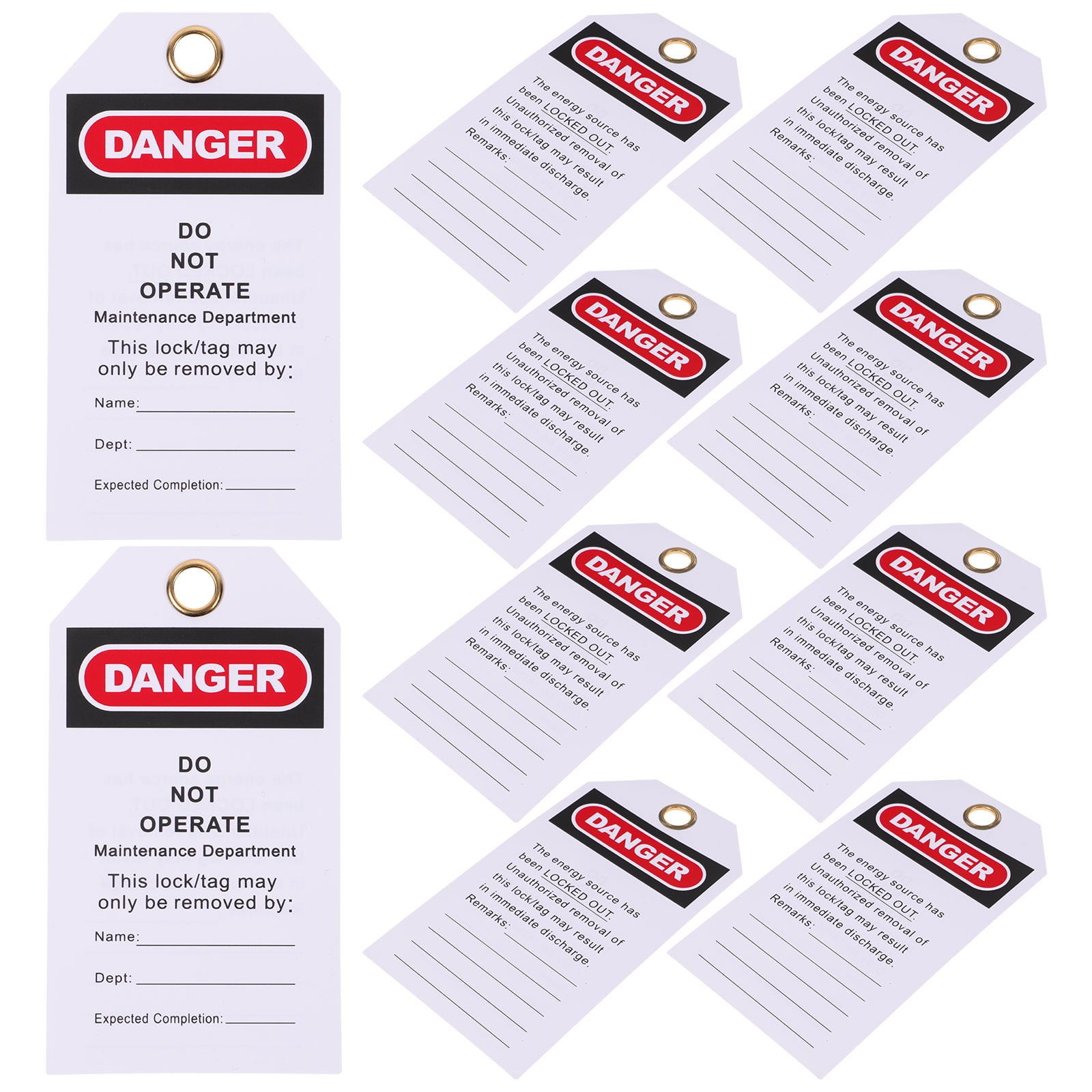 Lockout Tags for Equipment Repair with Prominent Warning Signs PVC ...