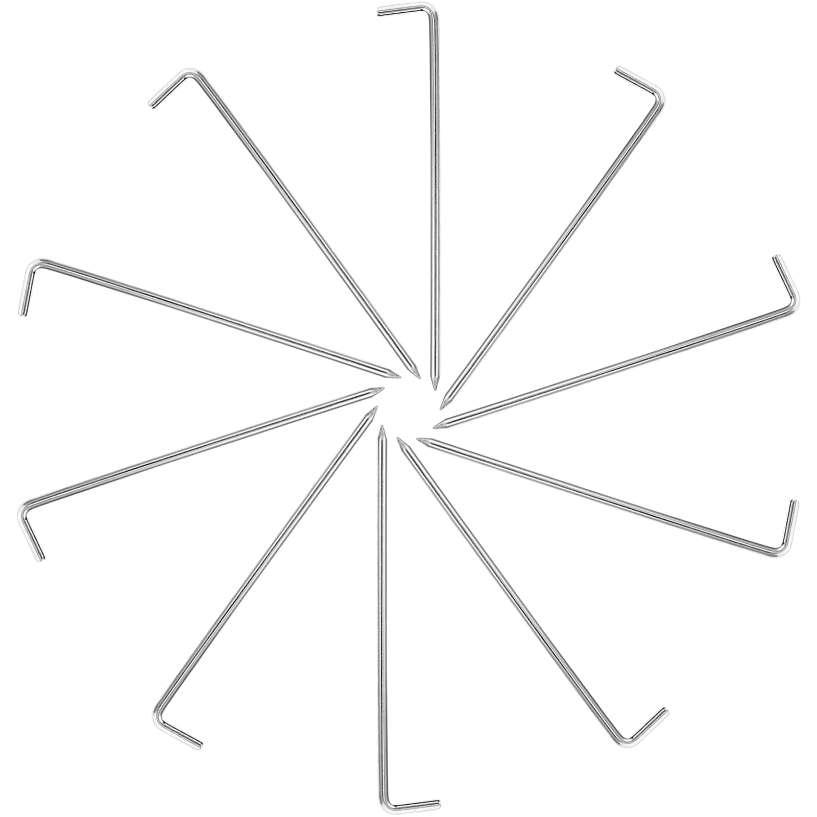 HOMEMAXS 10 Pcs Metal Ground Pegs Canopy Wind Rope Buckle Tent Poles ...