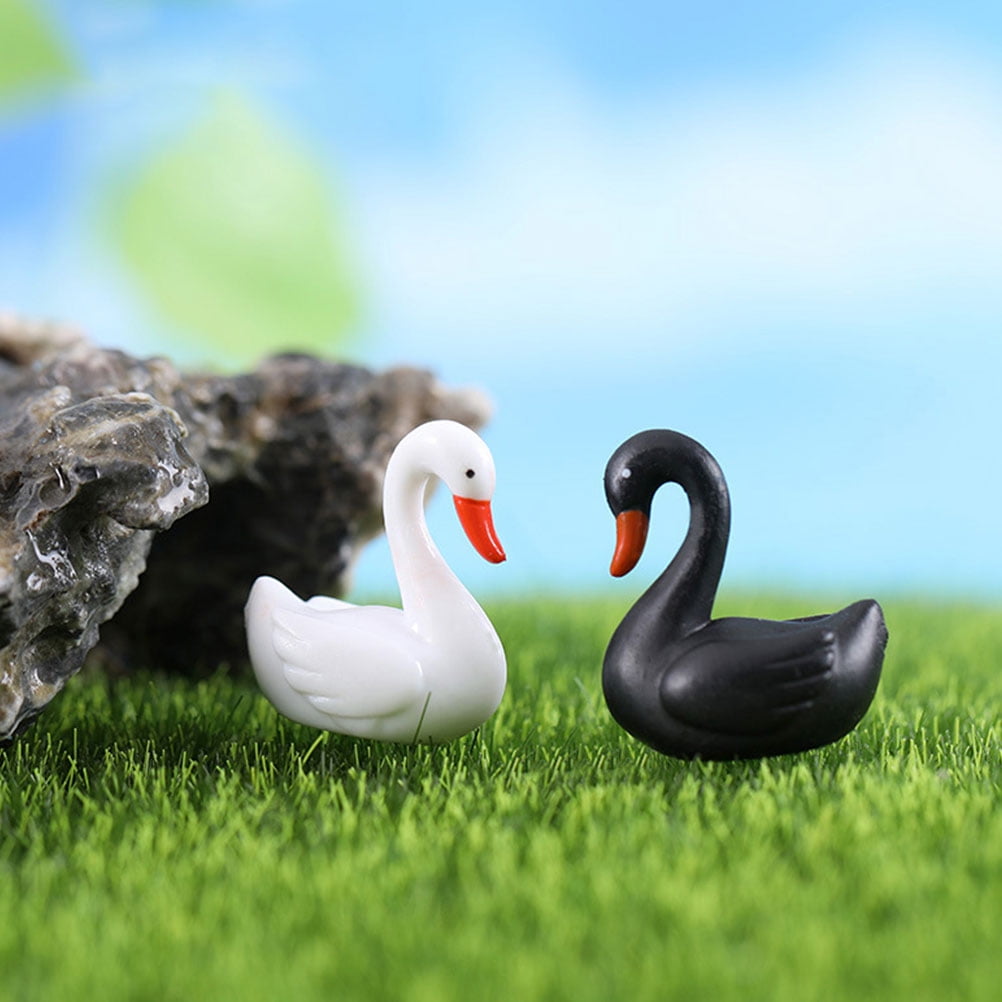 10 Pcs Mini Garden Decor Miniature Swan Figurine Small Lovers - Walmart.com