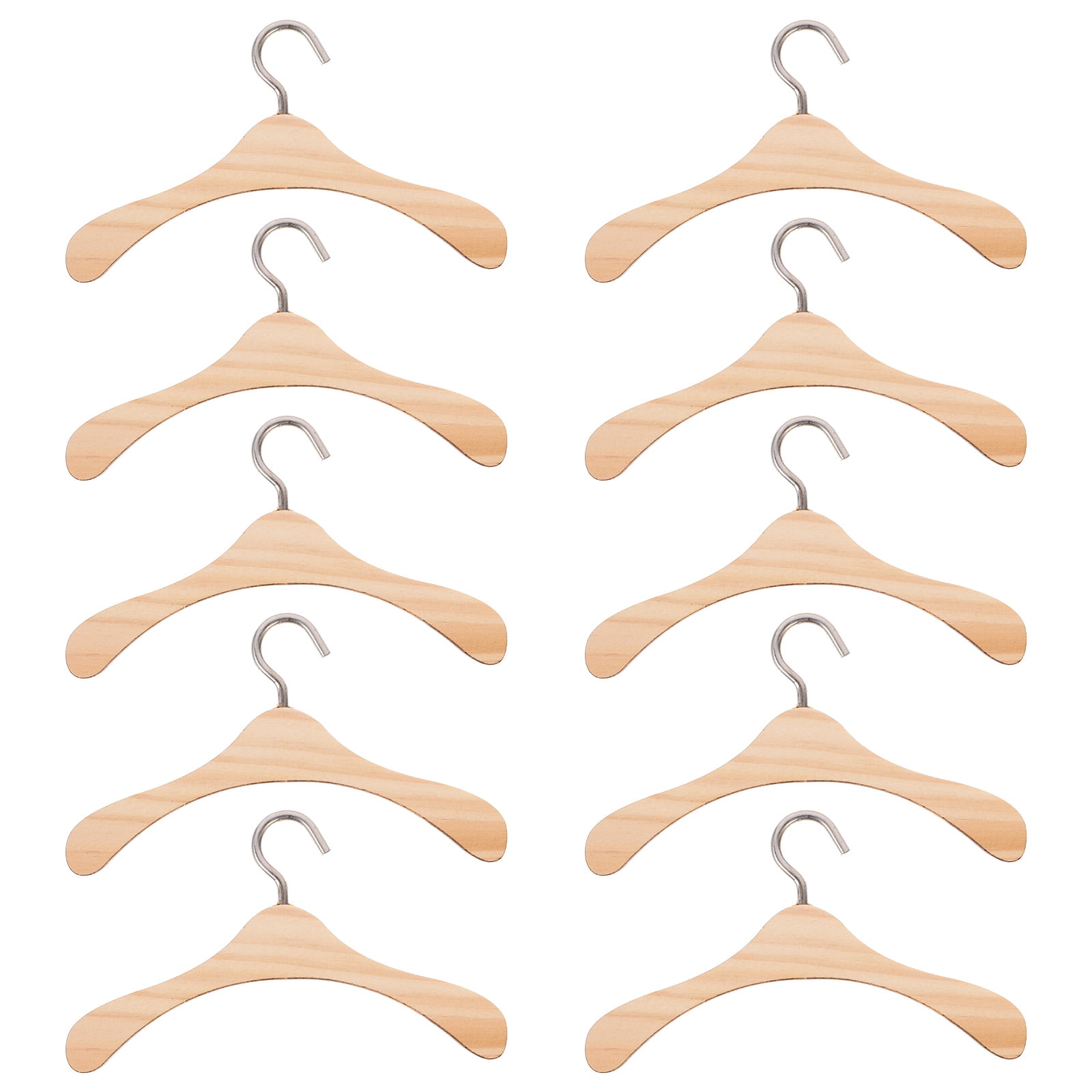 HOMEMAXS 10 Pcs Mini Wooden Clothes Rack Size Doll Holder Hangers Child ...