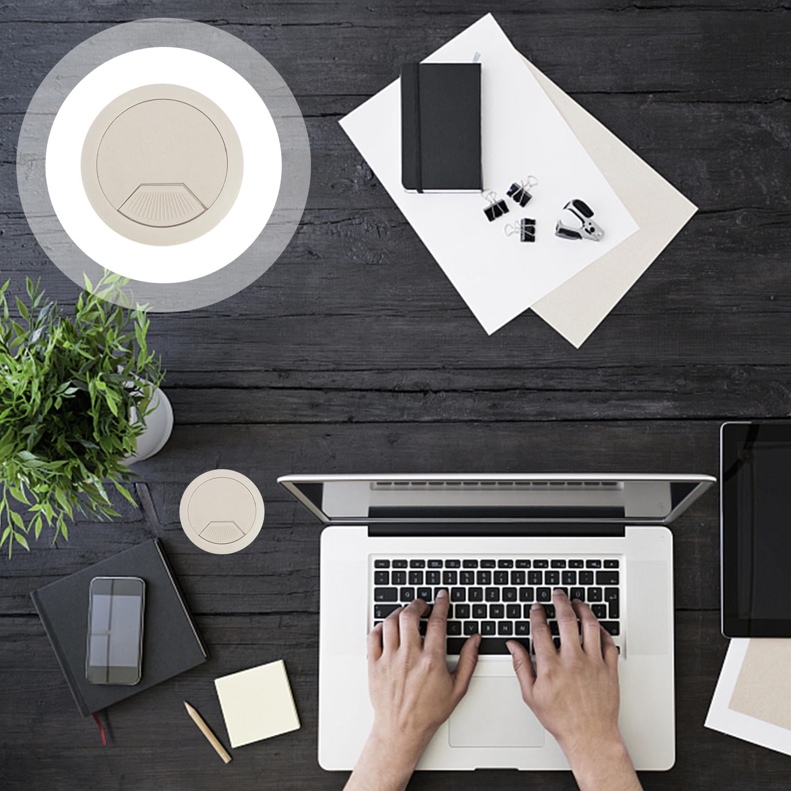 HOMEMAXS 10 Pcs Office Desk Tube Cover Mounting Table Hole Grommet ...