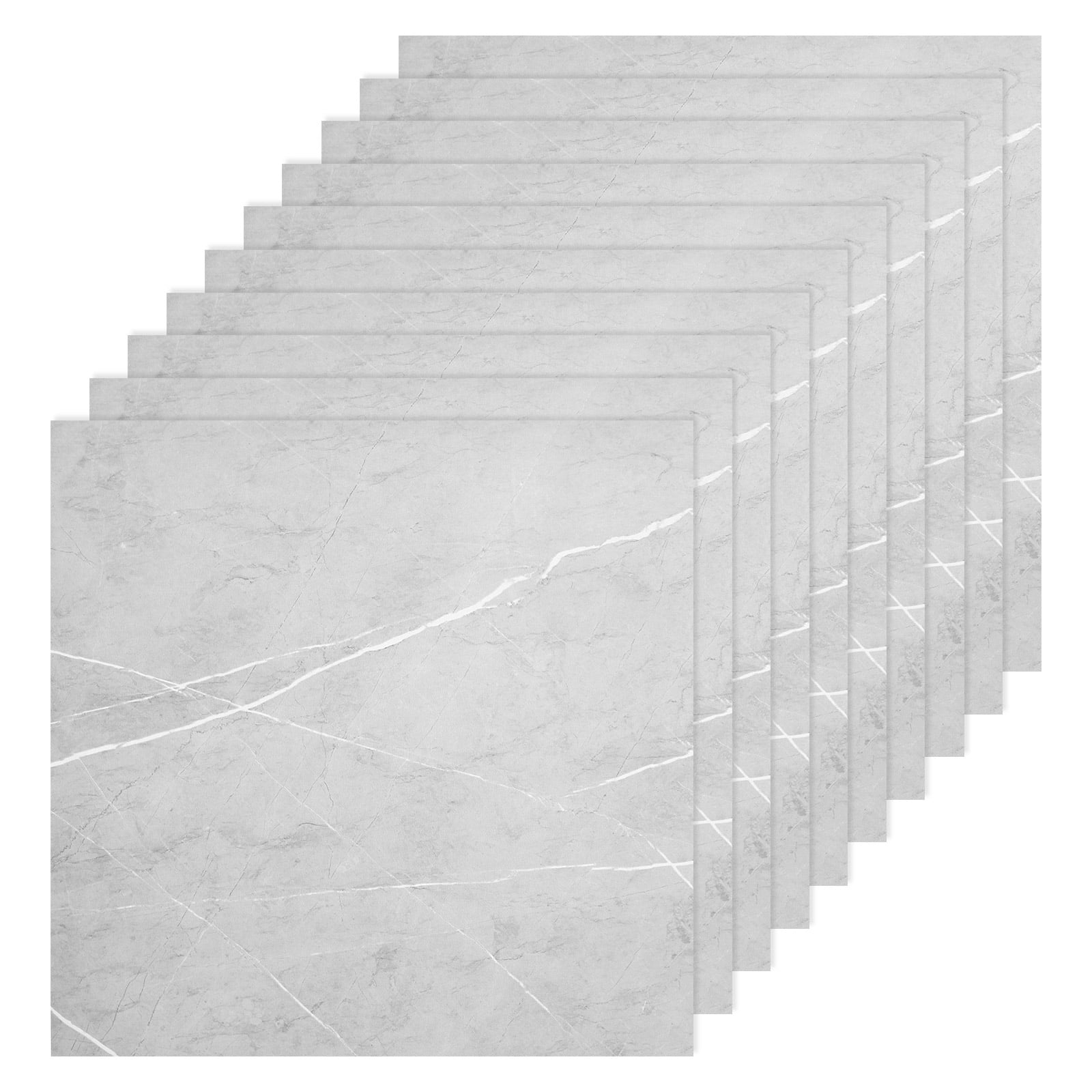 HOMEMAXS 10 Pcs Self-adhesive Floor Stickers Decks Wallpaper Light Grey ...