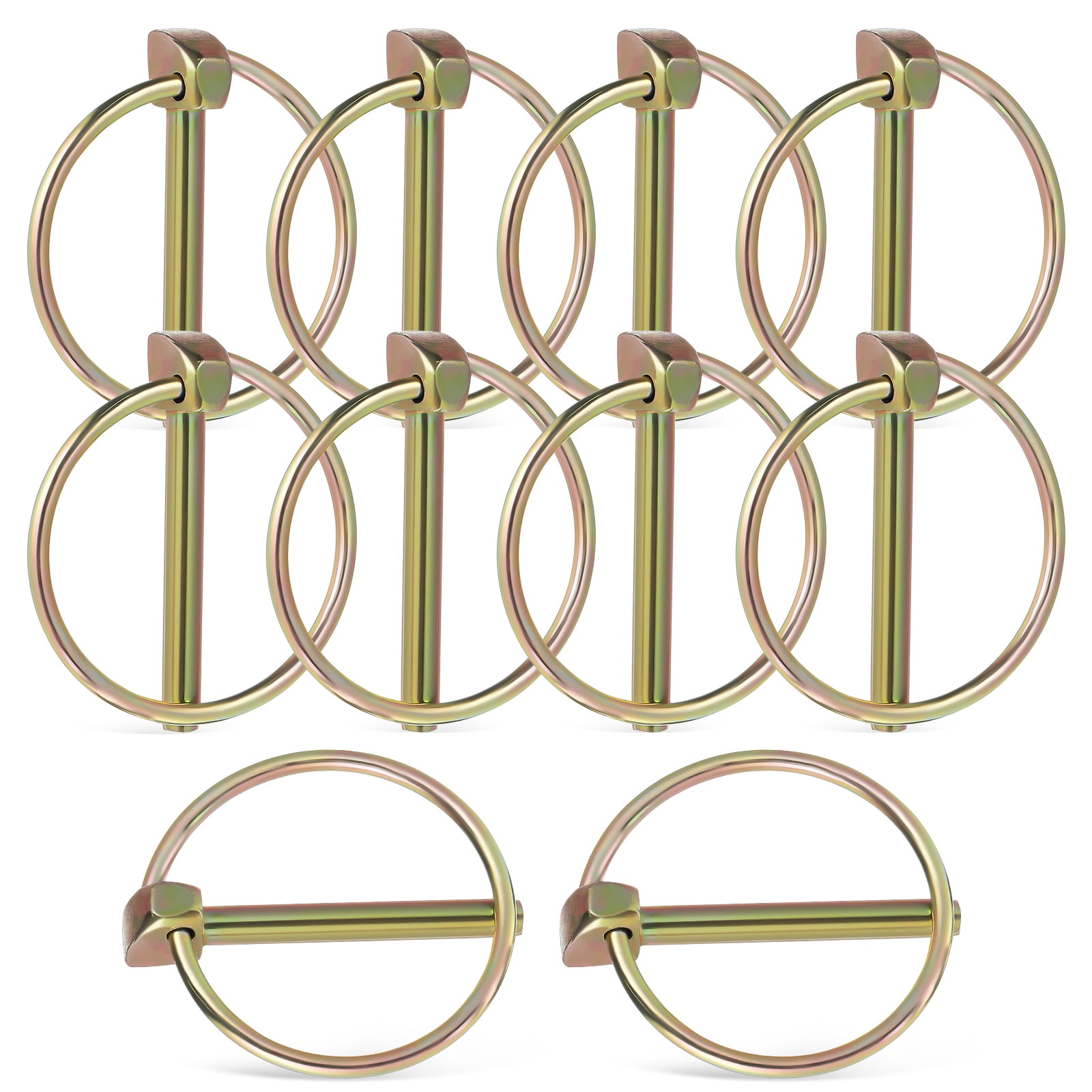 HOMEMAXS 10 Pcs Shaft Locking Pin Farm Tractors Parts Fasteners Golden ...