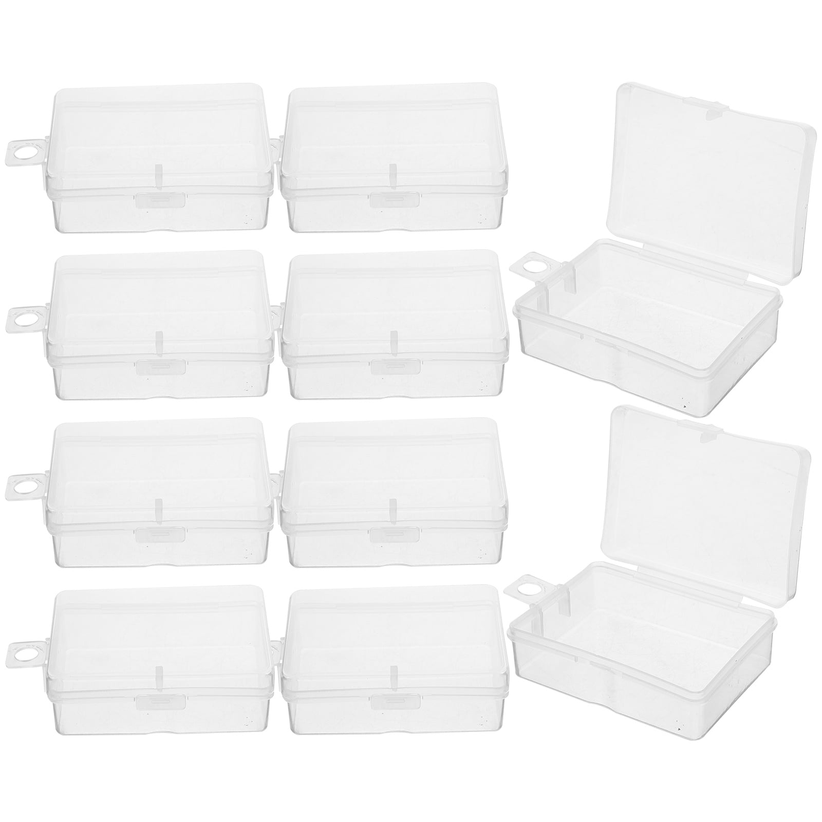 HOMEMAXS 10 Pcs Stackable Clear Storage Bins Transparent Box - Walmart.com