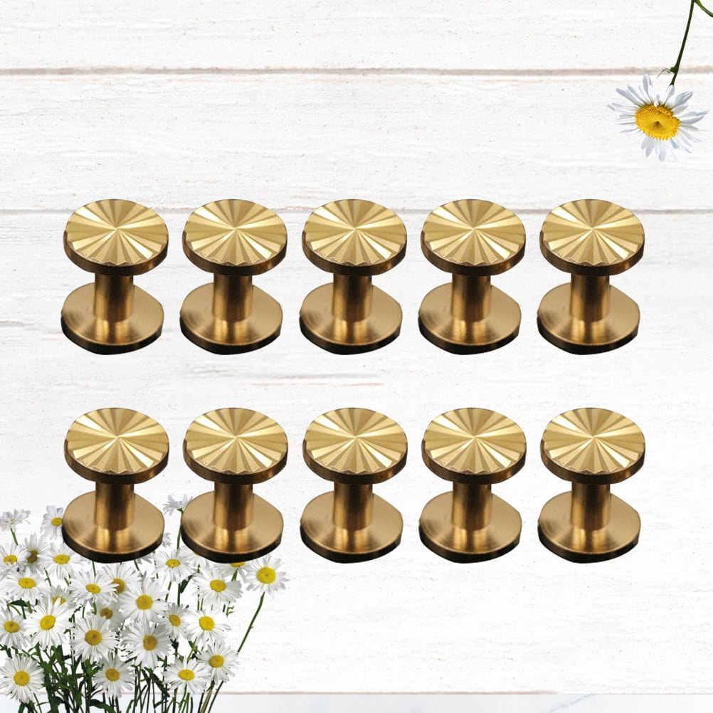 HOMEMAXS 10 Pcs Sunflower Fastener Screw Crafts Studs Screws Golden ...