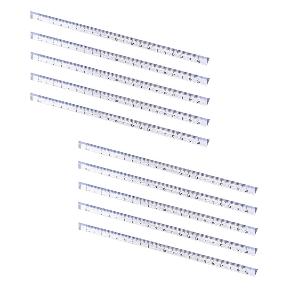 10 Pcs Transparent Triangular Ruler Clear Rulers Straight Edge Scale ...