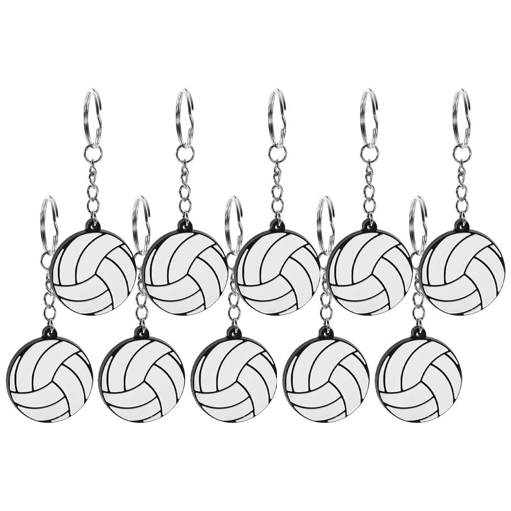 10 Pcs Volleyball Keychains PVC Keychain Miss 9.70X3.70X0.50CM White ...