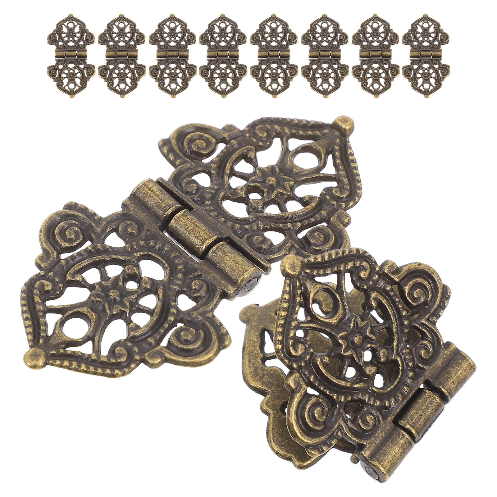 HOMEMAXS 10 Set Retro Bronze Hinges Decorative Zinc Alloy Hinges For ...
