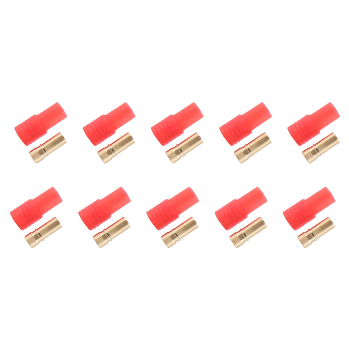 HOMEMAXS 10 Sets RC DIY Purpose Plugs Plated Banana Connectors M Red ...