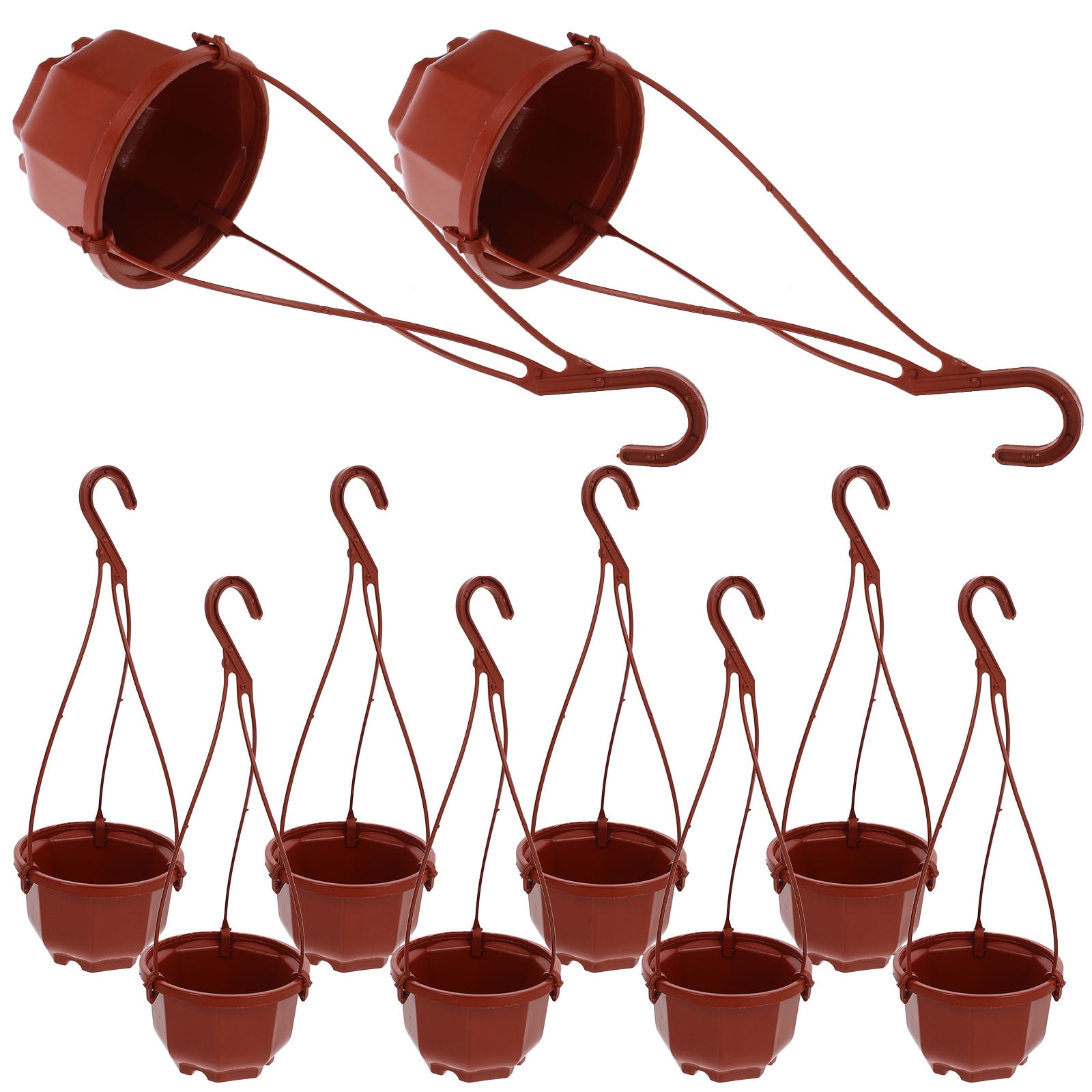 Brown Plastic Hanging Planters with Hooks for Storage Indoor Hanging ...