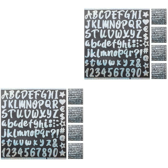 10 Sheets of Letter Number Stickers Scrapbook Decals Multi-Use DIY ...