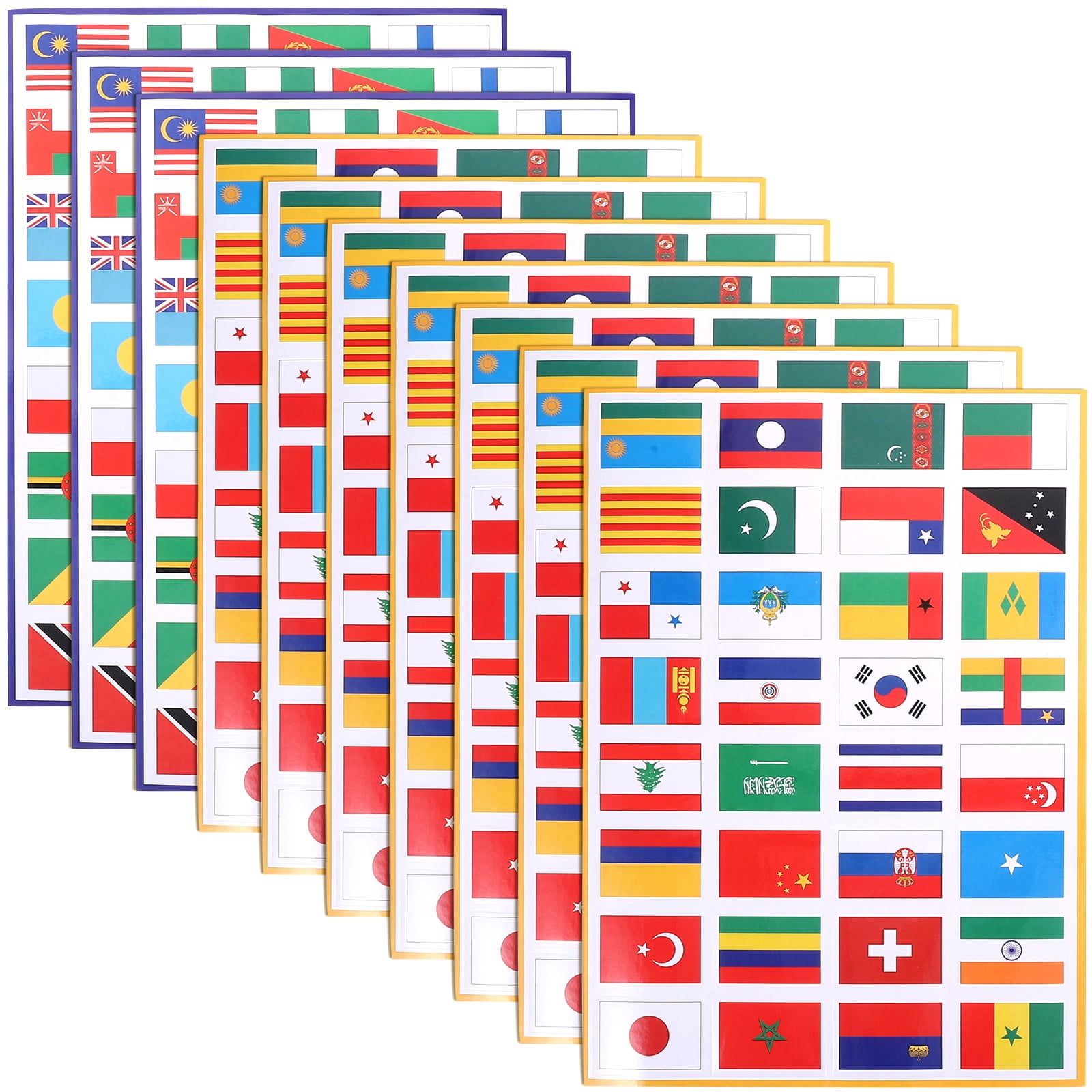 HOMEMAXS 10 Sheets of World Flags Stickers Countries PVC Sticker for ...