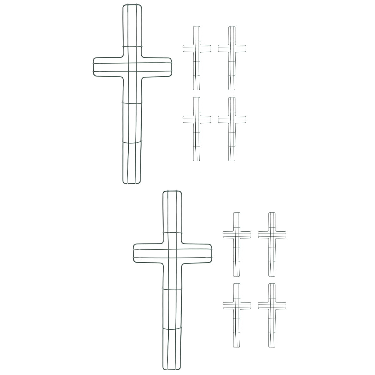 HOMEMAXS 10 pcs Cross Wreath Frames Cross Metal Wreath Frame Floral ...