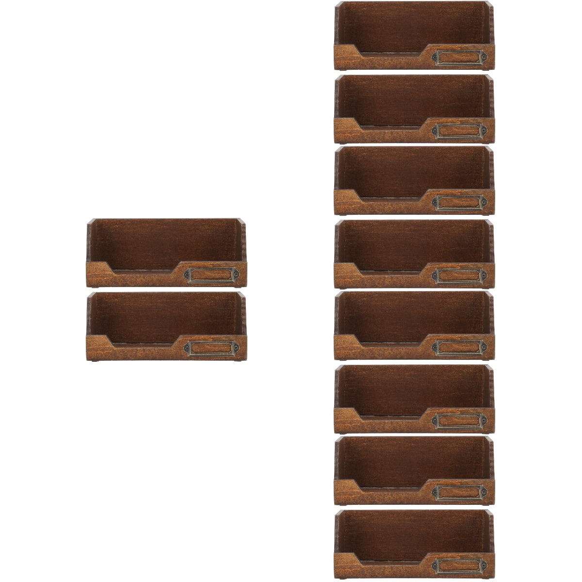 VERDANVERSE Wooden Jewelry Boxes Coffee Color for Homeowners 10Set 6 ...
