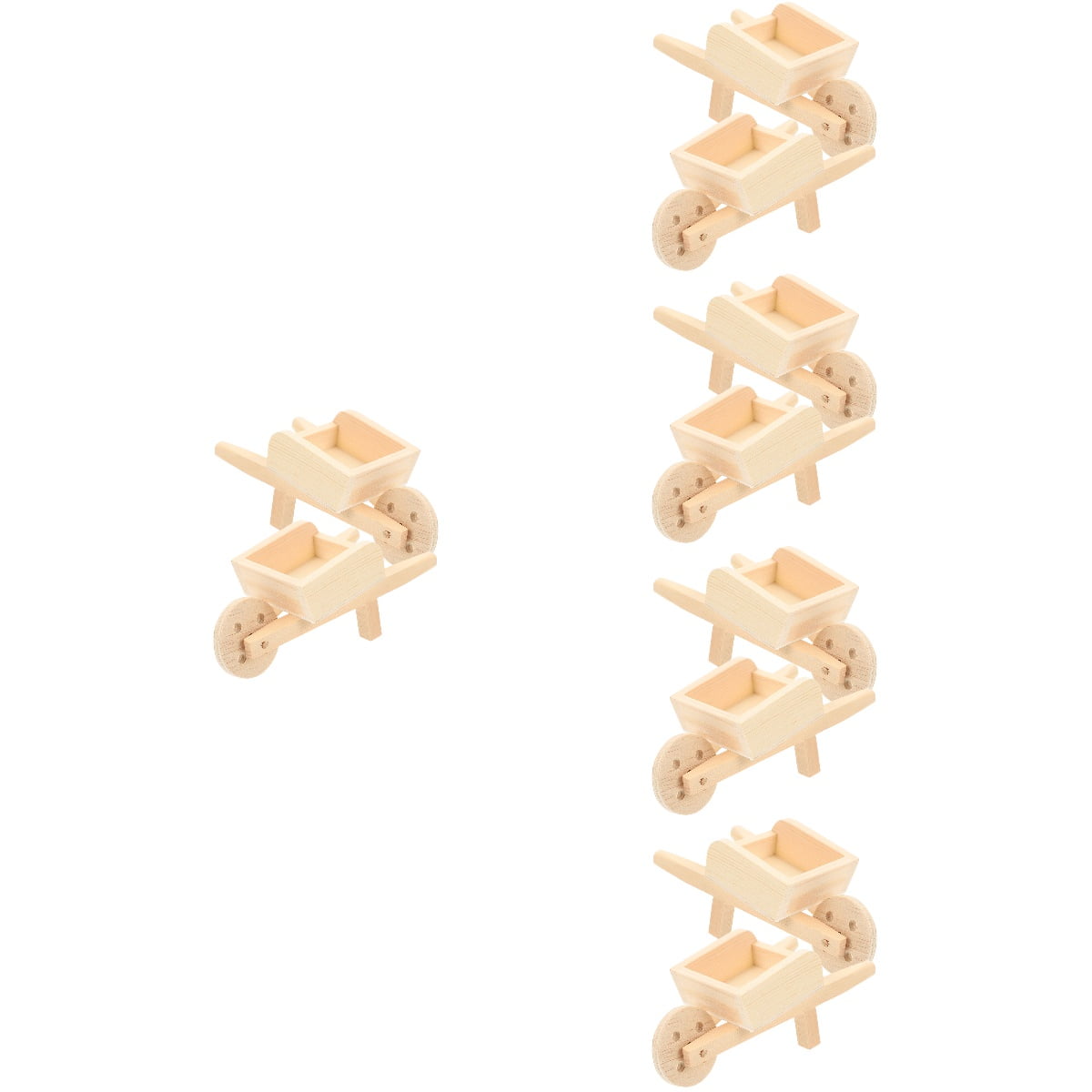 HOMEMAXS 10 pcs Doll House Wooden Cart Wheelbarrows Model Miniature ...