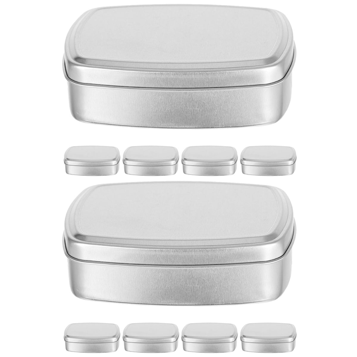 HOMEMAXS 10 pcs Metal Rectangular Empty Storage Box Aluminum Soap Boxes ...