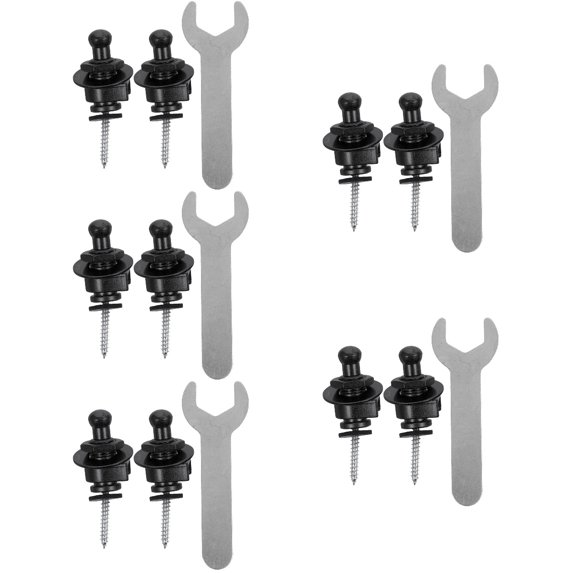 HOMEMAXS 10 pcs Strap Buttons Guitar Bass Strap End Pins Replacement ...
