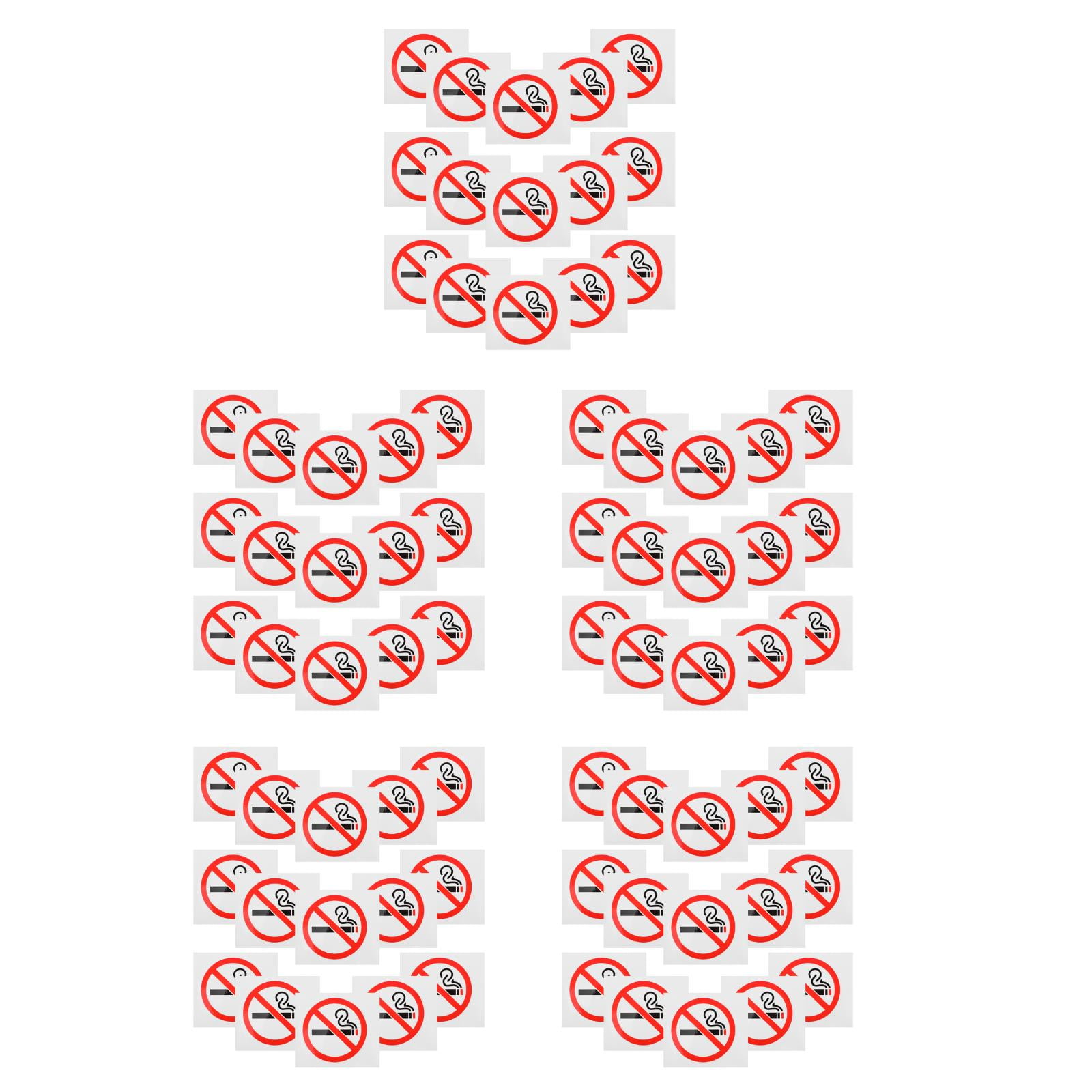 HOMEMAXS 100 PCS Business No Smoking Sign Stickers Smoke Warning ...