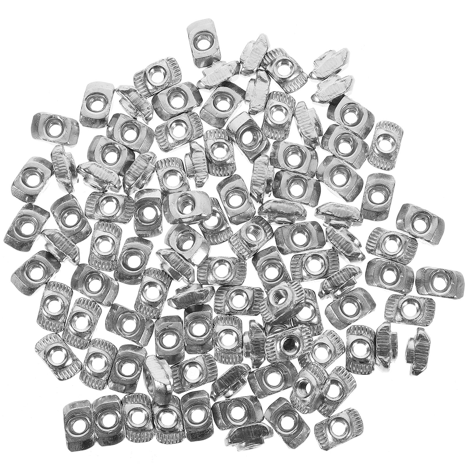 100 Pcs Aluminum T-nut Profile Extruded Metric Threaded Silver ...