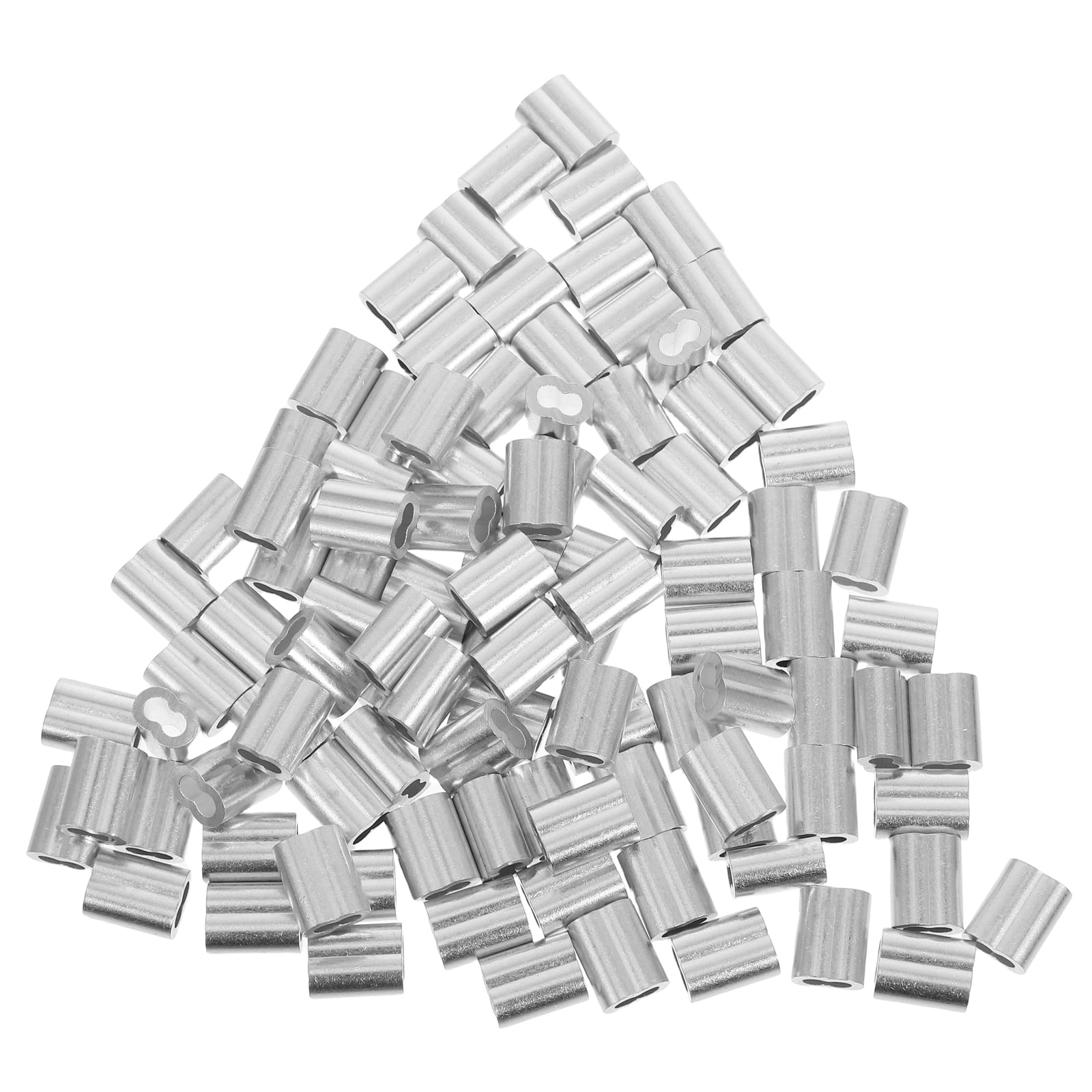 100pcs Double Hole Aluminum Crimping Sleeves for Cable and Wire Rope ...