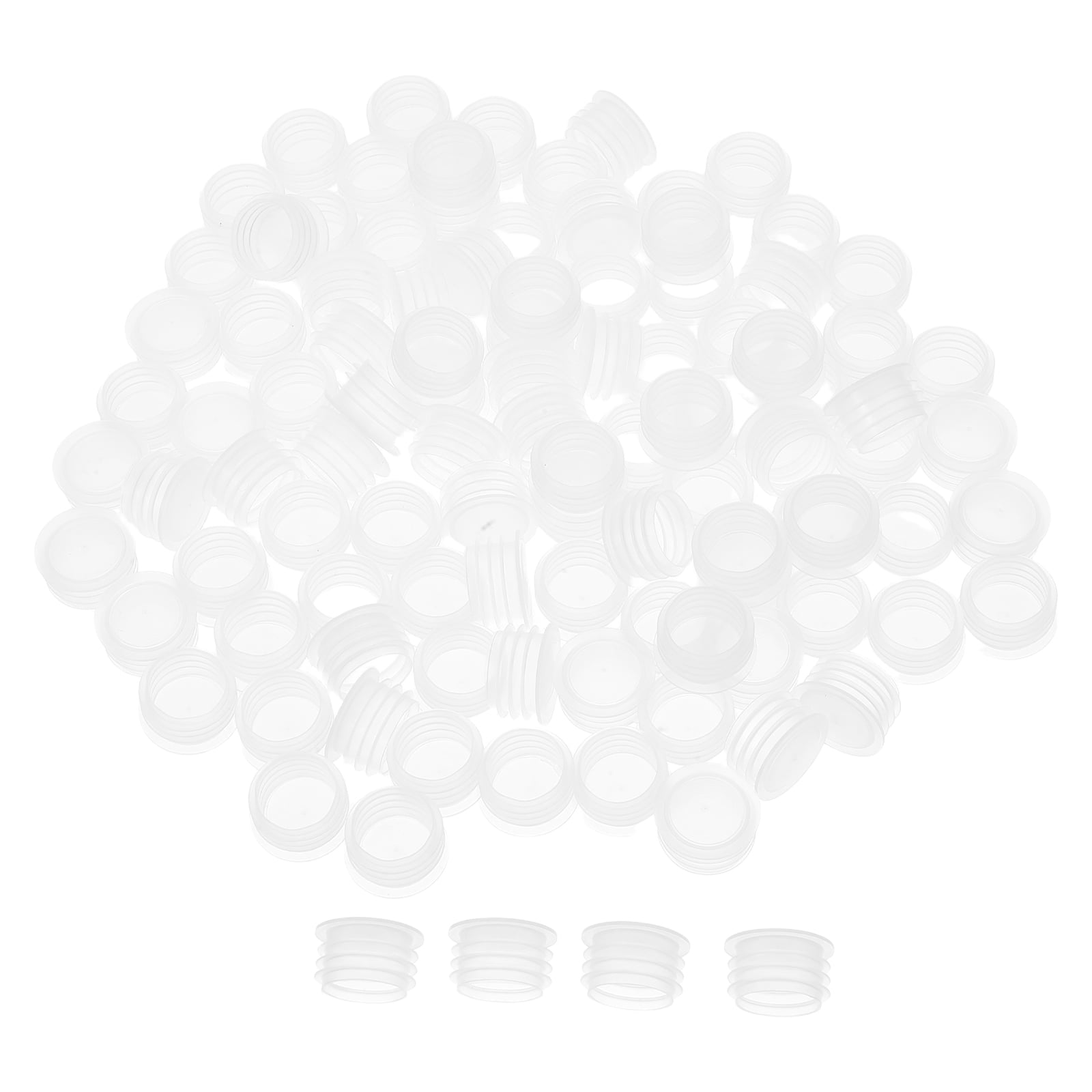 100 Pcs Bottle Cap Plastic Inner Stopper Non-hole Transparent The Wire ...