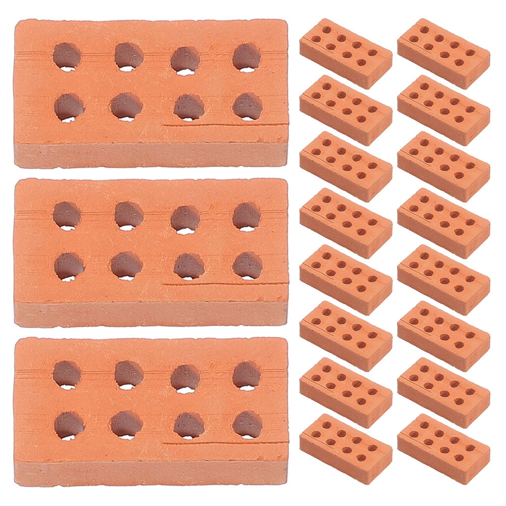 Miniature Brick Models for Decoration Dark Red Pottery Clay Mini Bricks ...