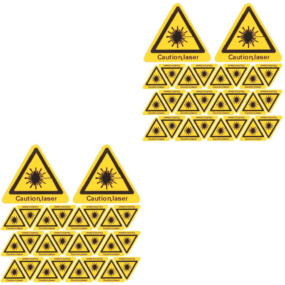 HOMEMAXS 100 Pcs Cautious Sign Triangle Warning Stickers Safety Warning ...