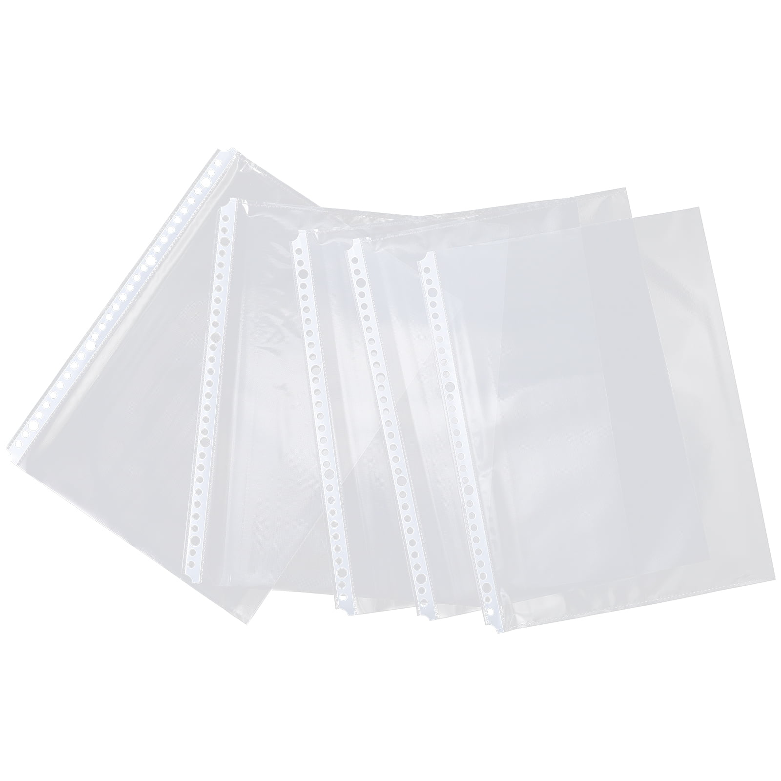 100 Pcs Clear File Protector 30 Holes Inner Page Protectors Sealable ...
