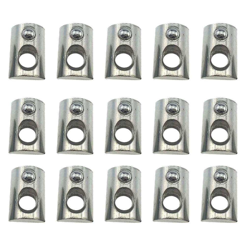 HOMEMAXS 100 Pcs Rounded Nut Hammer Shaped Nut Groove Nut 2X2CM Silver ...