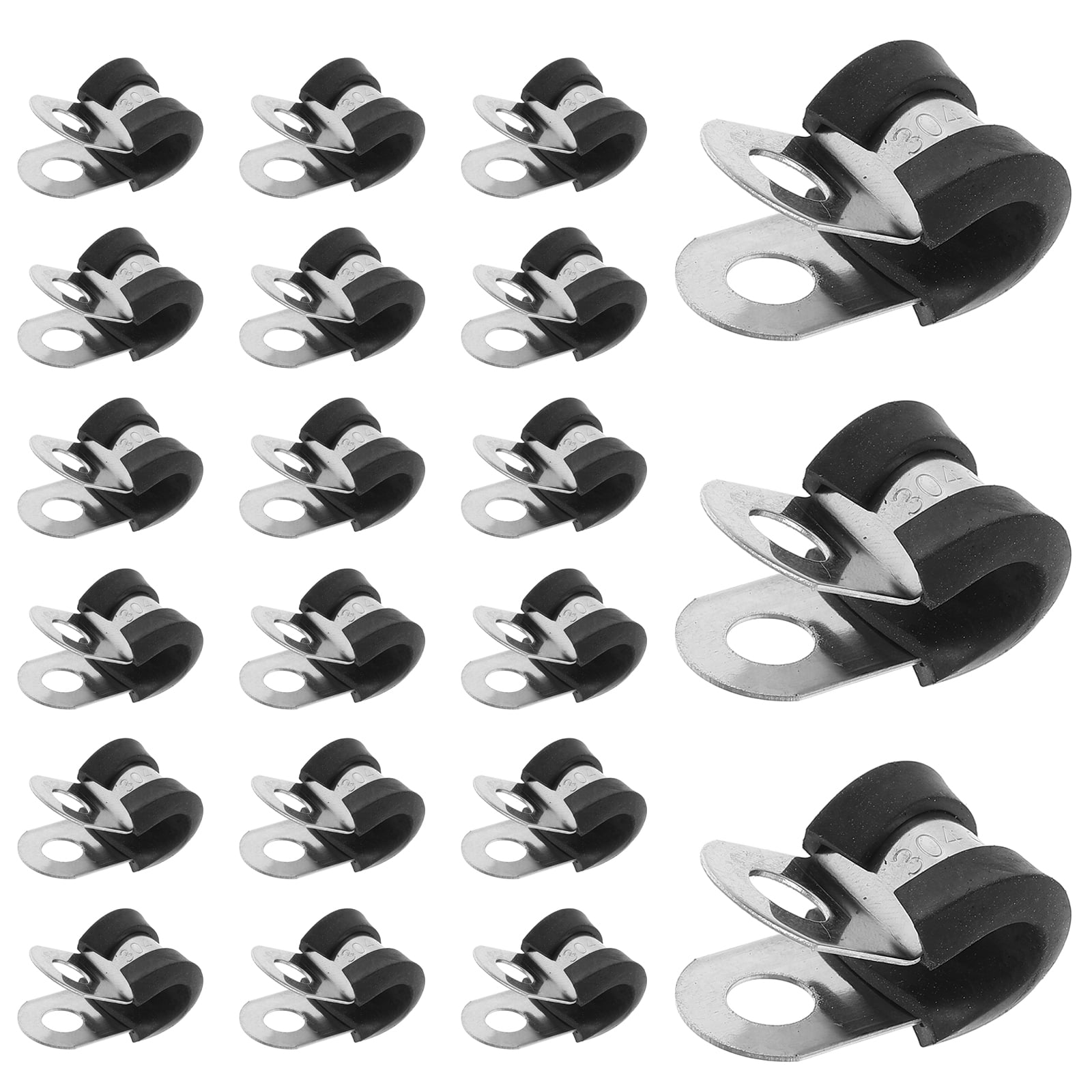 HOMEMAXS 100 Pcs Stainless Steel R-Type Cable Clamps for Tube Fixing ...