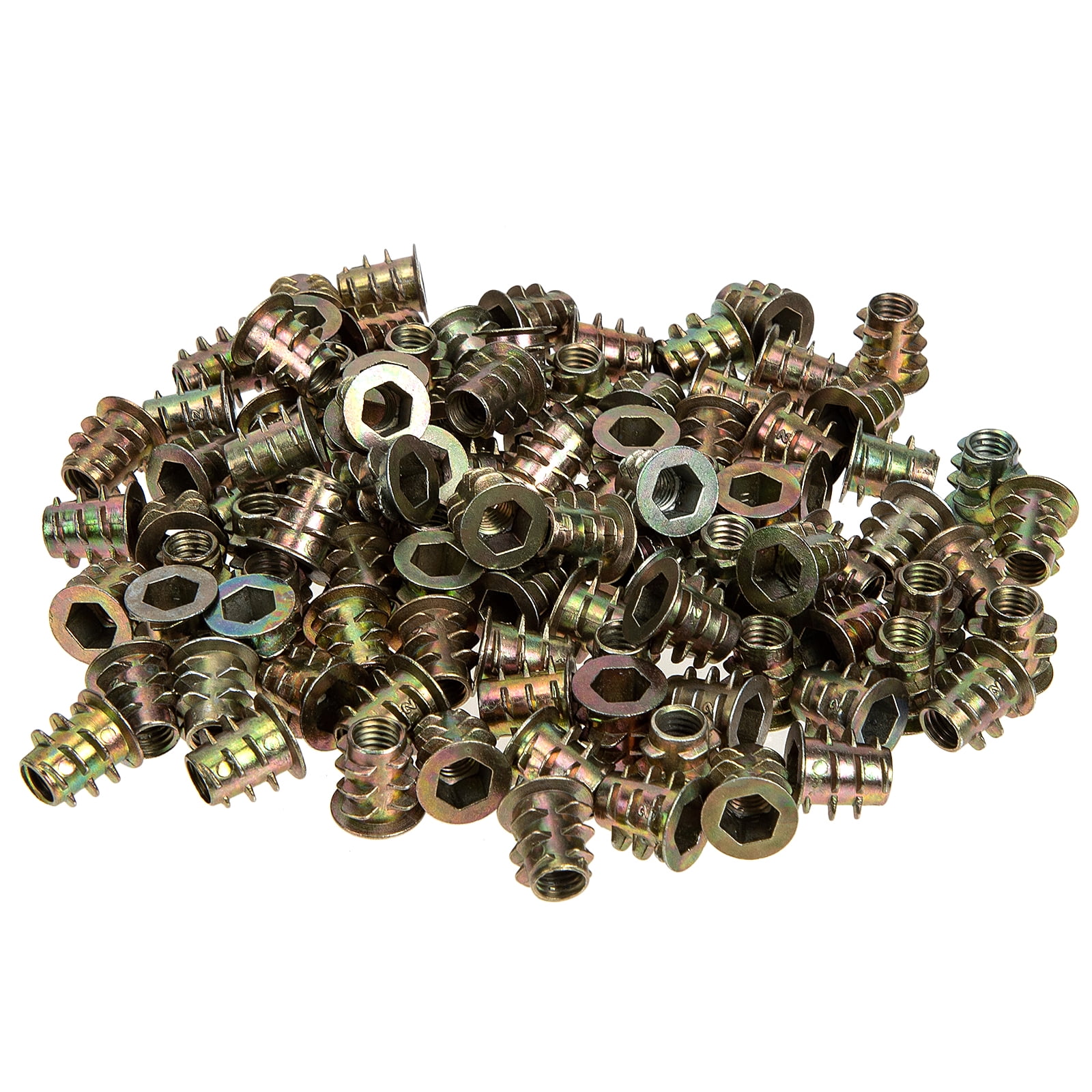 100 Pcs Threaded Fastener Connector Screw-in Nut Wrench Anchors ...