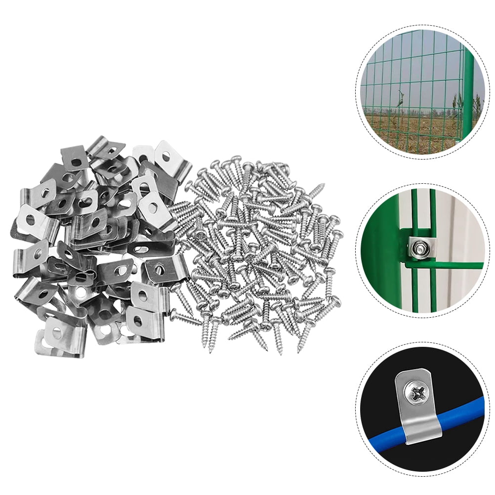 HOMEMAXS 100 Sets of Wire Fence Clips Cattle Panel Cage Clips Fence ...