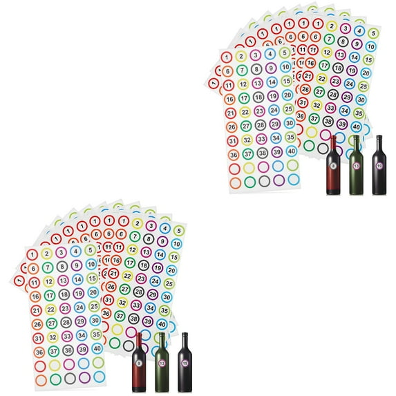 HOMEMAXS 100 Sheets Number Stickers 1-40 Round Numbers Labels Office ...