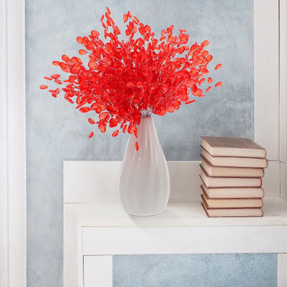 HOMEMAXS 100 Stems of Artificial Acrylic Bead Flower Fake Acrylic Bead ...
