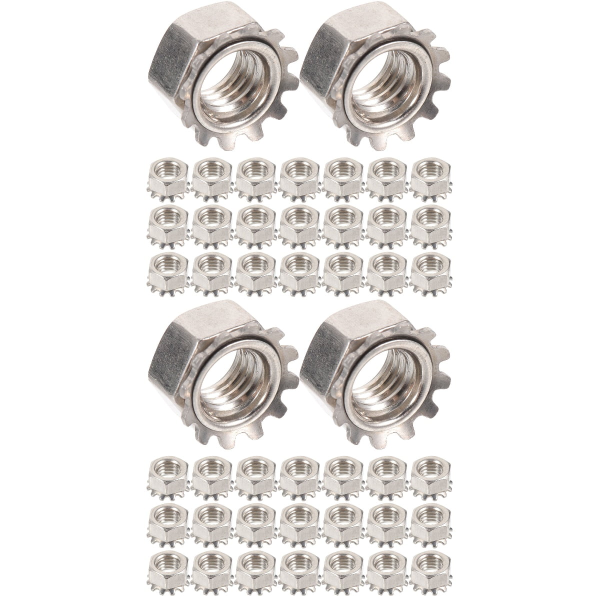 HOMEMAXS 100 pcs Nut With External Tooth Washer Fastening Nut Hexagonal ...