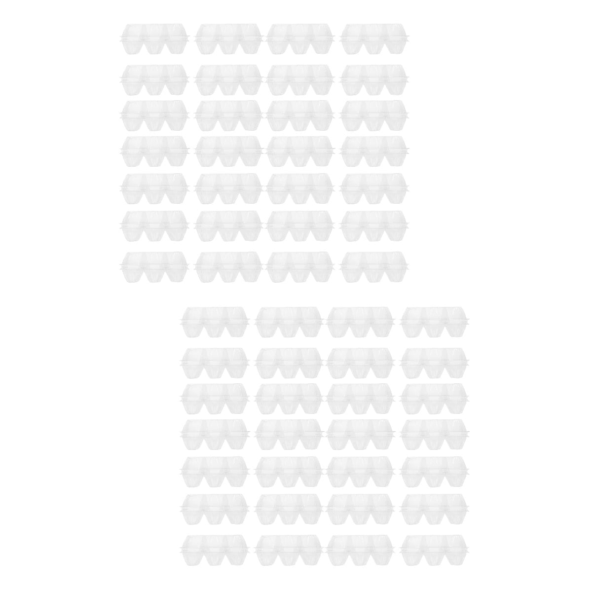 HOMEMAXS 100 pcs Plastic Egg Carton for 6 Eggs Clear Reusable Egg Box ...