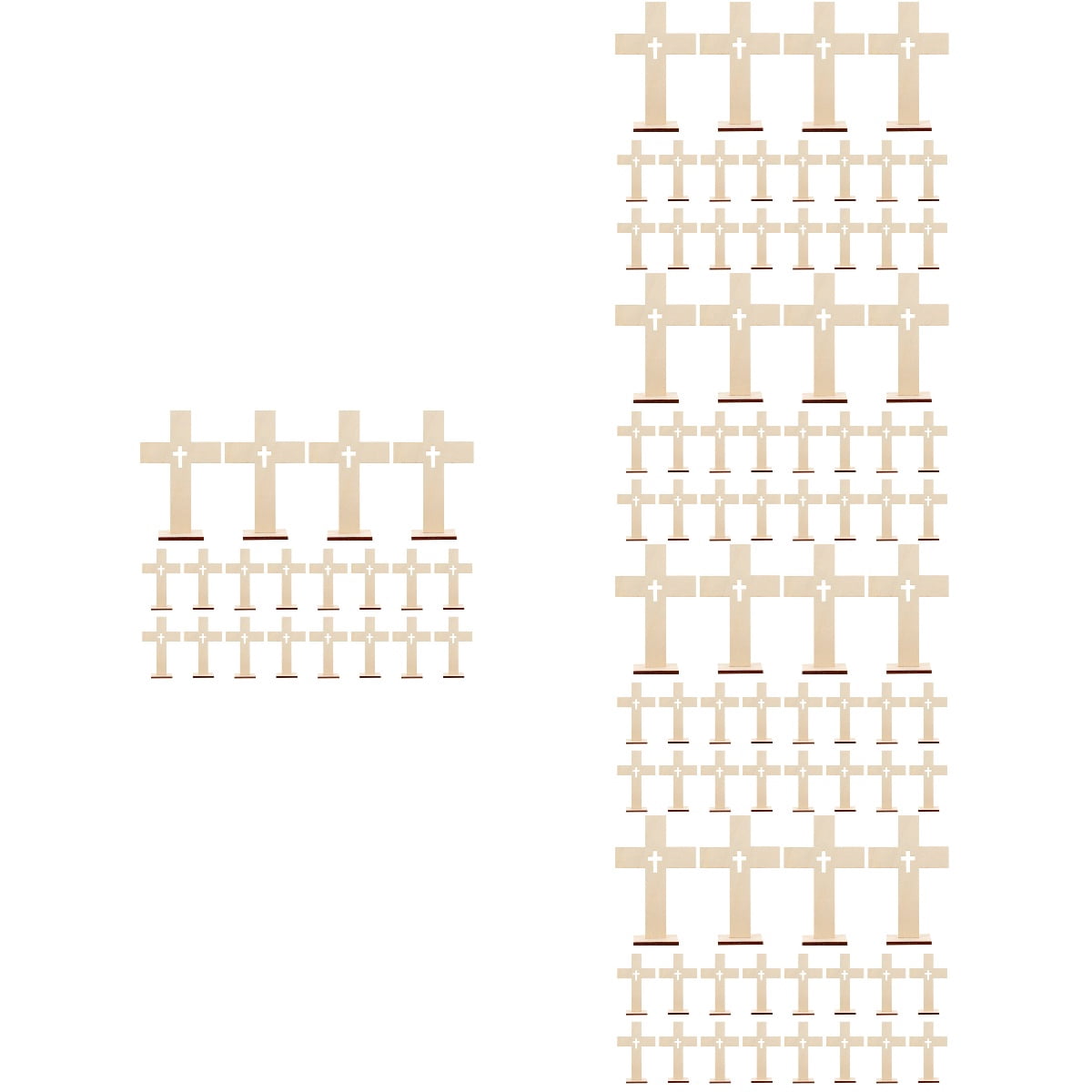 HOMEMAXS 100 pcs Wood Cross Craft Tabletop Cross Adornment Indoor Cross ...
