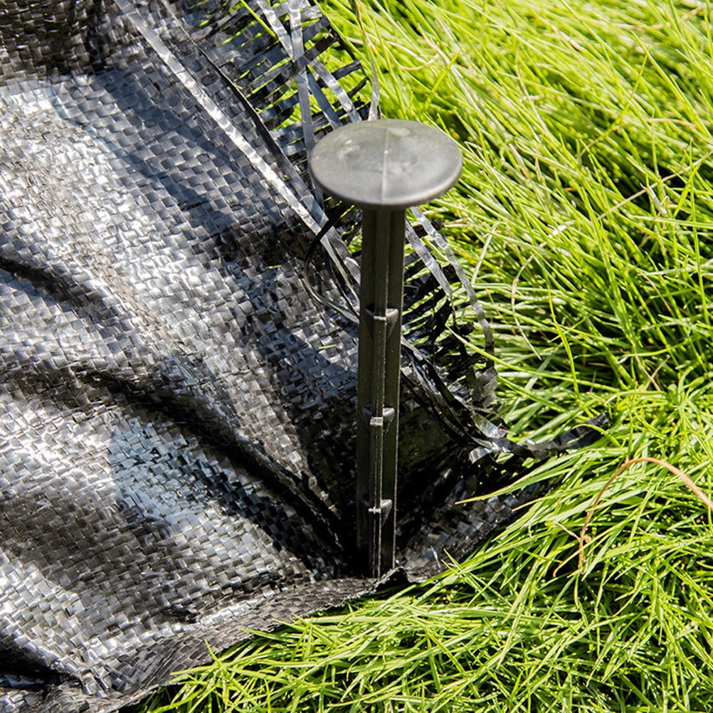 HOMEMAXS 100Pcs Garden Plastic Stakes Ground Anchors Lawn Nails ...