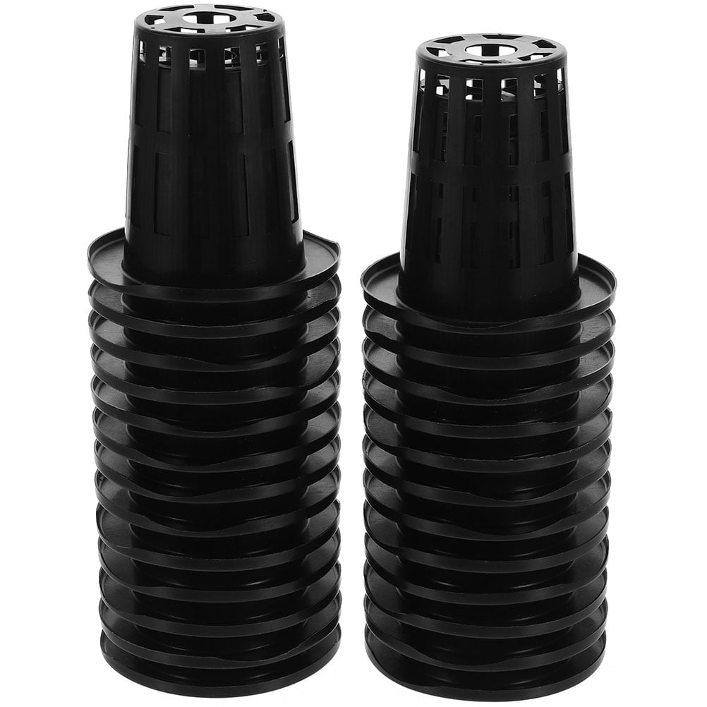 HOMEMAXS 100Pcs Plastic Net Cups Hydroponic Planting Mesh Pots Small ...