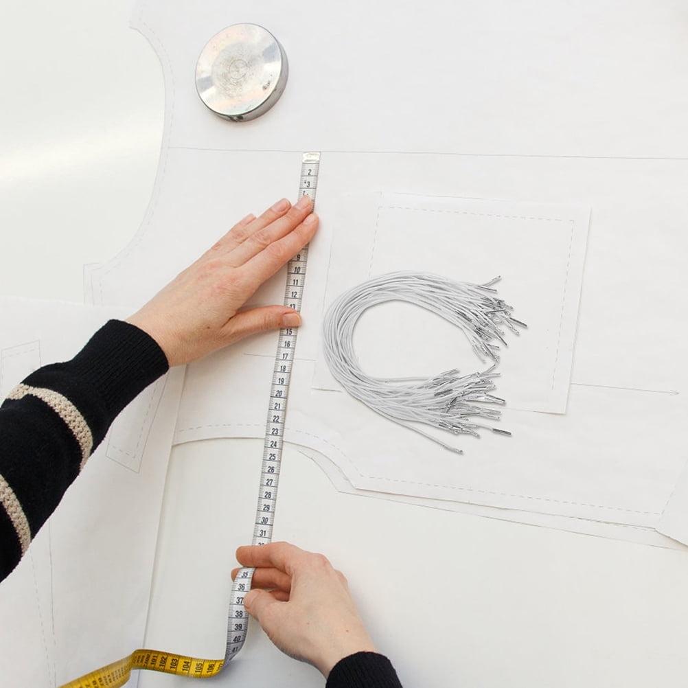 HOMEMAXS 100pcs Elastic Barbed Cord Stretch Loop Band with Metal Ends Elastic Cord String with ...